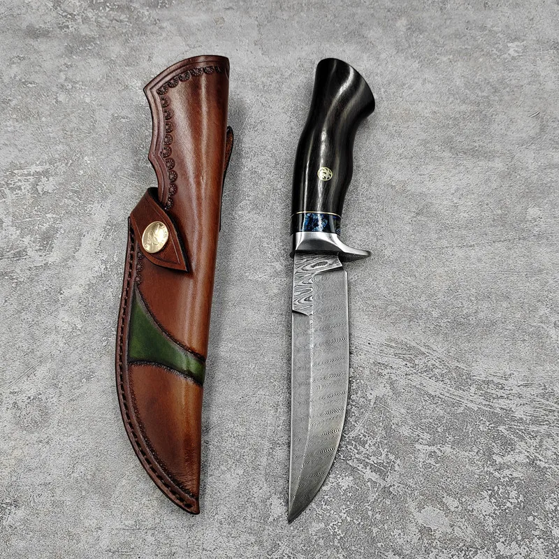 New-Arrival-290-Layers-Damascus-Steel-Blade-Straight-Knife-Tactical ...