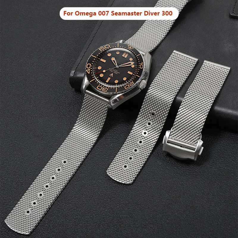 20mm-Chain-Watch-Accessories-Strap-For-Omega-007-Seamaster-Diver-300 ...