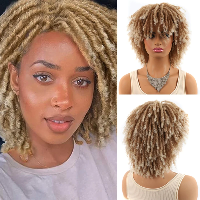 Lady Hanne Dreadlock Wig Light Brown Blonde Short Curly