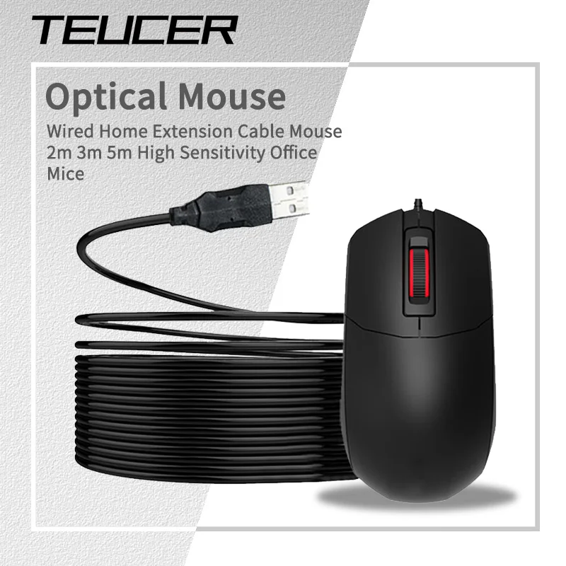 TEUCER-Wired-Home-Extension-Cable-Mouse-2m-3m-5m-High-Sensitivity ...