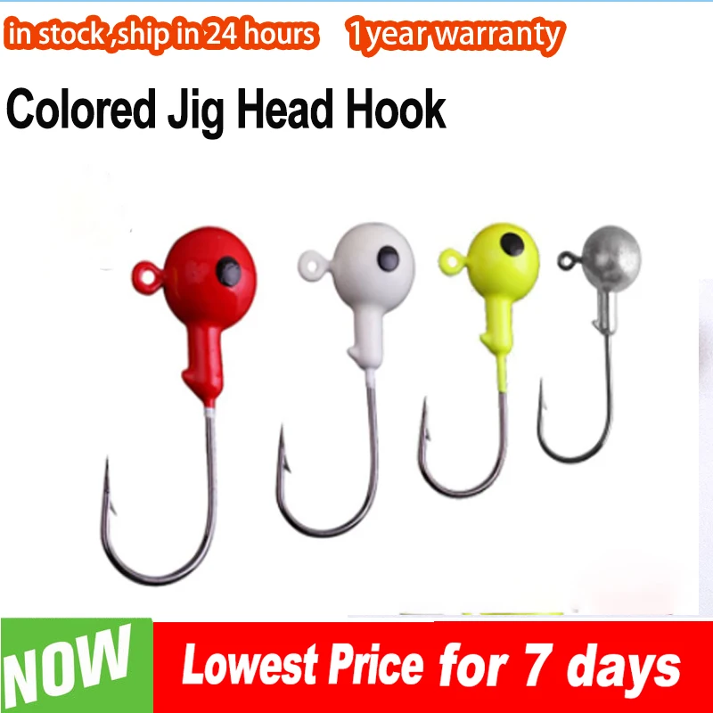 5-10pcs-Fishing-Hook-Crank-Jig-Lead-head-hook-1g-20g-Colored-Round-Head ...