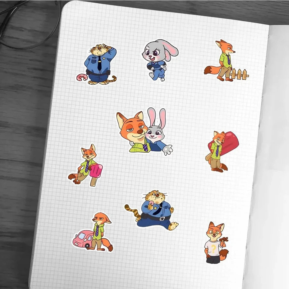 Adesivi Vinile Impermeabili 50 Adesivi Zootopia Judy Hopps E Nick Wilde ...