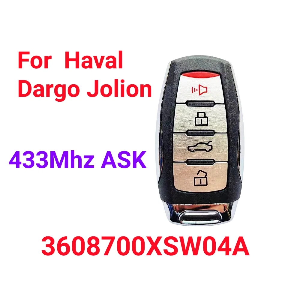 Original Car Keyless Smart Key 433Mhz with 4A Chip For Great Wall GWM ...