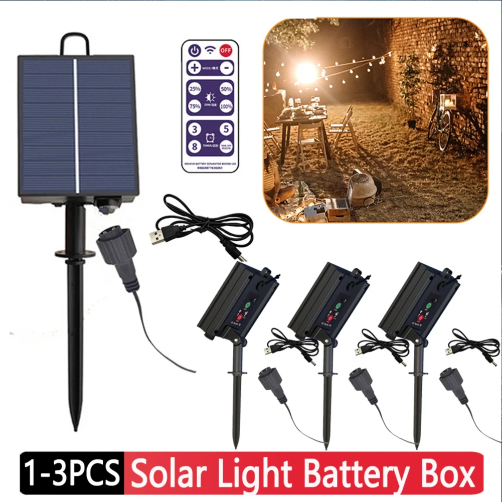 1-3PCS-1200MAH-Solar-Battery-Box-Kit-Solar-Lithium-Battery-Panel-With-8 ...