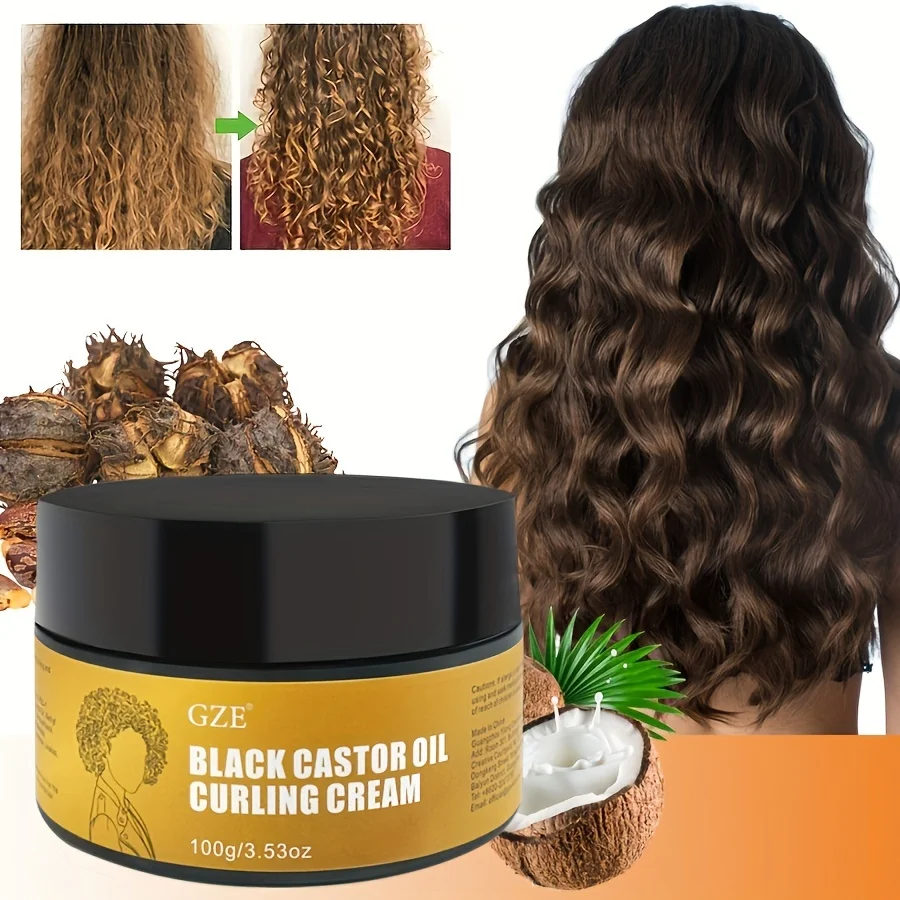 GZE Black Castor Oil Curl Defining Cream Non-stick Hydrates ...