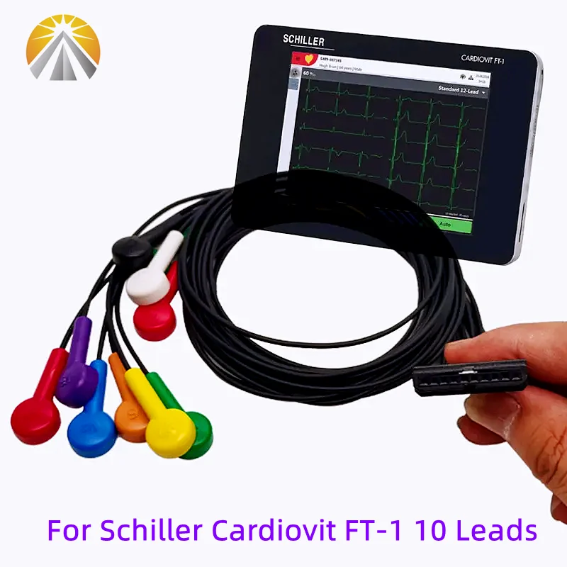 For Schiller Cardiovit FT-1 ECG Patient Lead Wire 10 Leads ECG Cable ...