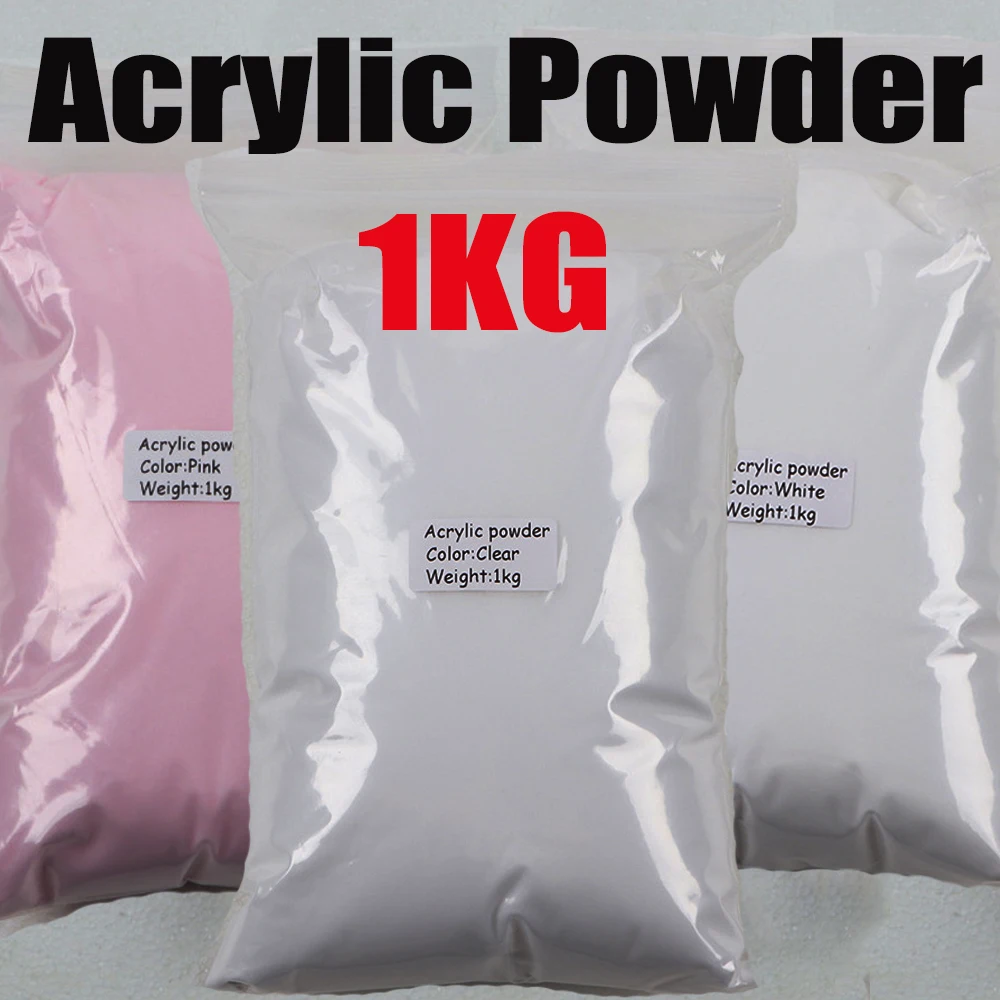 1KG-Professional-EMA-White-Clear-Pink-Acrylic-Powder-3-Colors-Nude-Pink ...