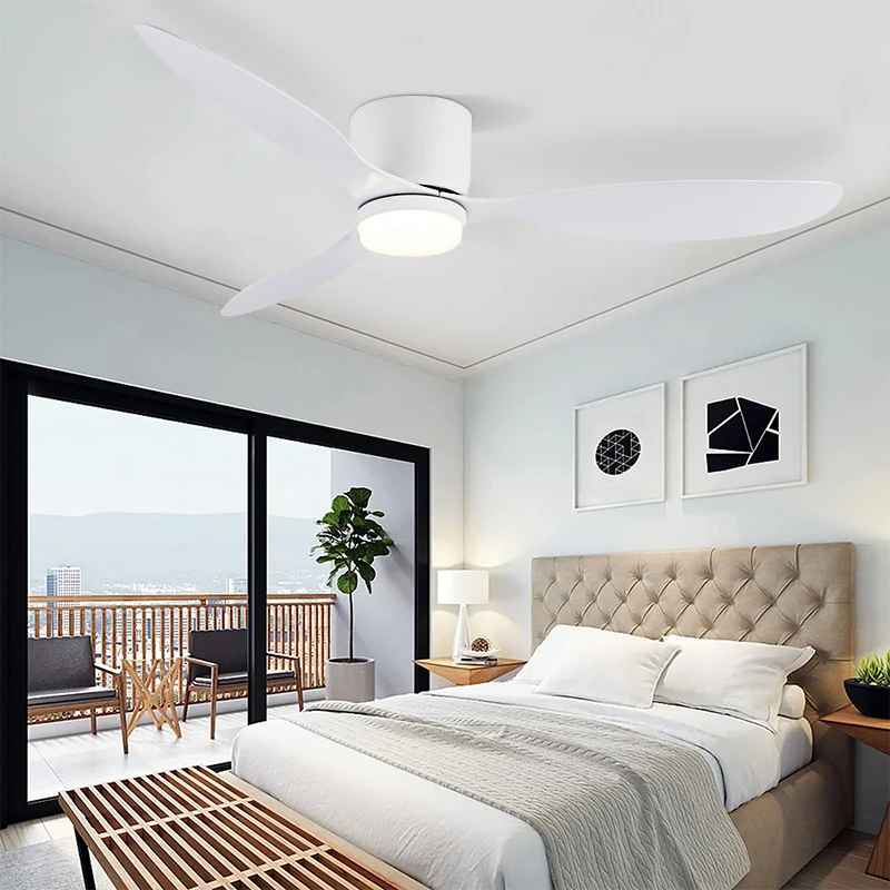 Modern LED Ceiling Fan Light With Remote Control Low Floor Decorative ...