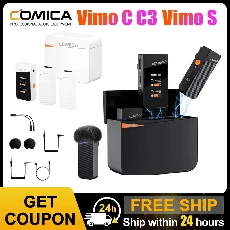 Comica-Vimo-C-C3-C2-C1-Wireless-Lapel-Microphone-2-4G-Mini-for ...
