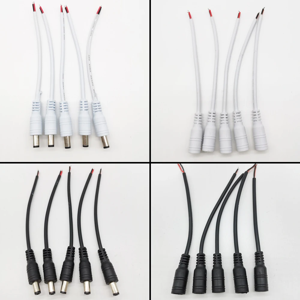 5PCS-5-5x2-1mm-DC-Male-Female-Power-Plug-Cable-Wire-Jack-Adapter-2PIN ...