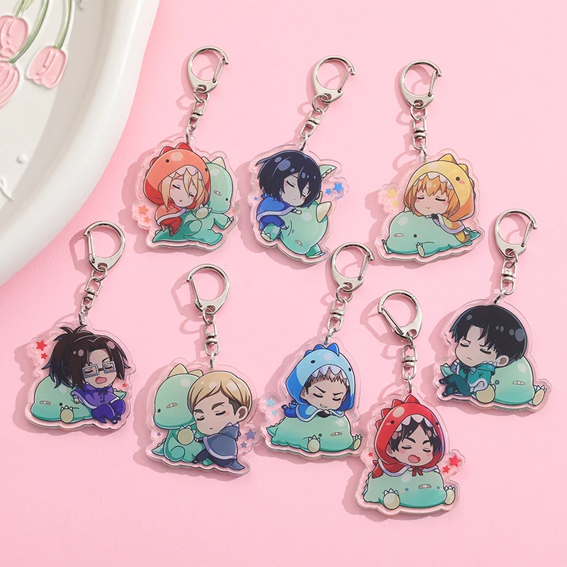 Anime-Keychain-Women-Men-Key-Chain-Cartoon-Double-Sided-Pendant-Key ...