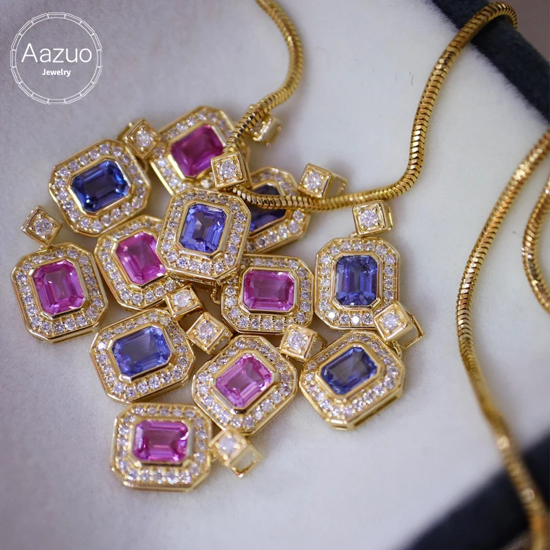Aazuo-Luxury-18K-Yellow-Gold-Real-Diamonds-Natural-Ruby-Blue-Sapphire ...