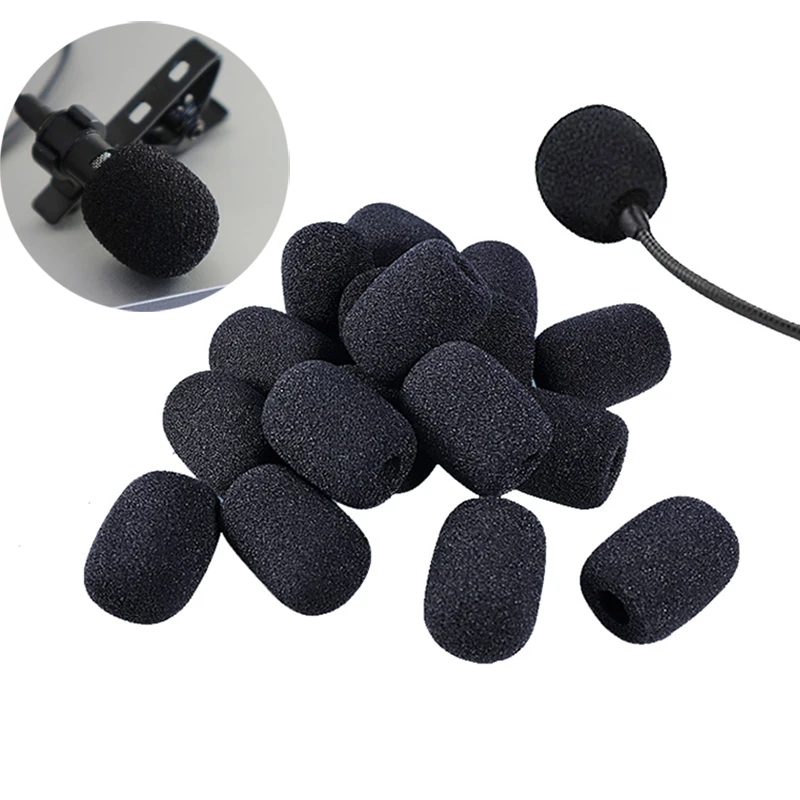 10-500PCS-Microphone-Windscreen-Sponge-Cover-Headset-Mic-Foam-Cover ...