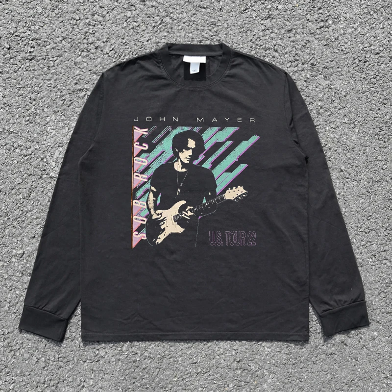 Outono-novo-john-mayer-retrato-t-camisa-vintage-hip-hop-y2k-oversize ...