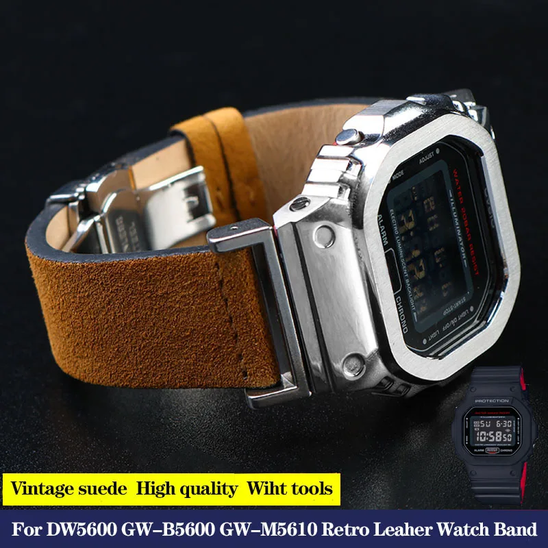 DW5600-Vintage-Leather-Watchband-For-G-SHOCK-Casio-DW-5600-GW-B5600-GW ...