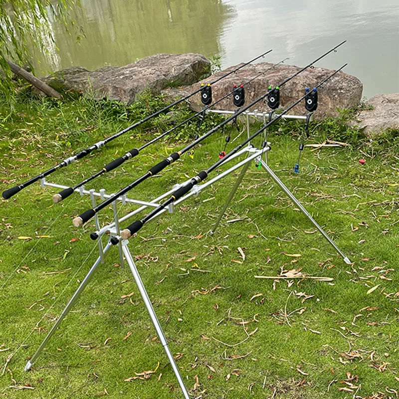 Adjustable-Retractable-Carp-Fishing-Rod-Pod-with-Fishing-Bite-Alarms ...