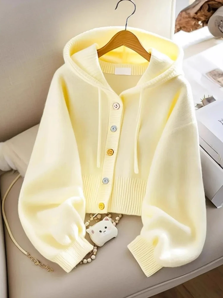 Jmprs Japan Soft Yellow Cardigan Sweaters Women Sweet Long Sleeve ...