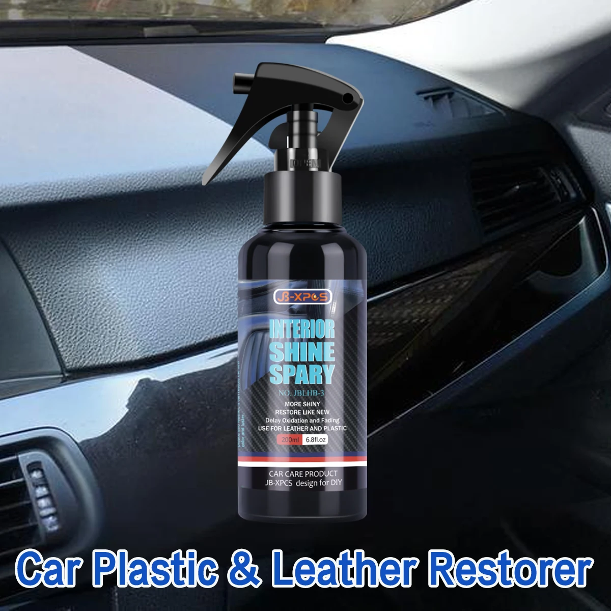 Car Plastic & Leather Restorer Interior Cleaner Spray More Shine Back ...