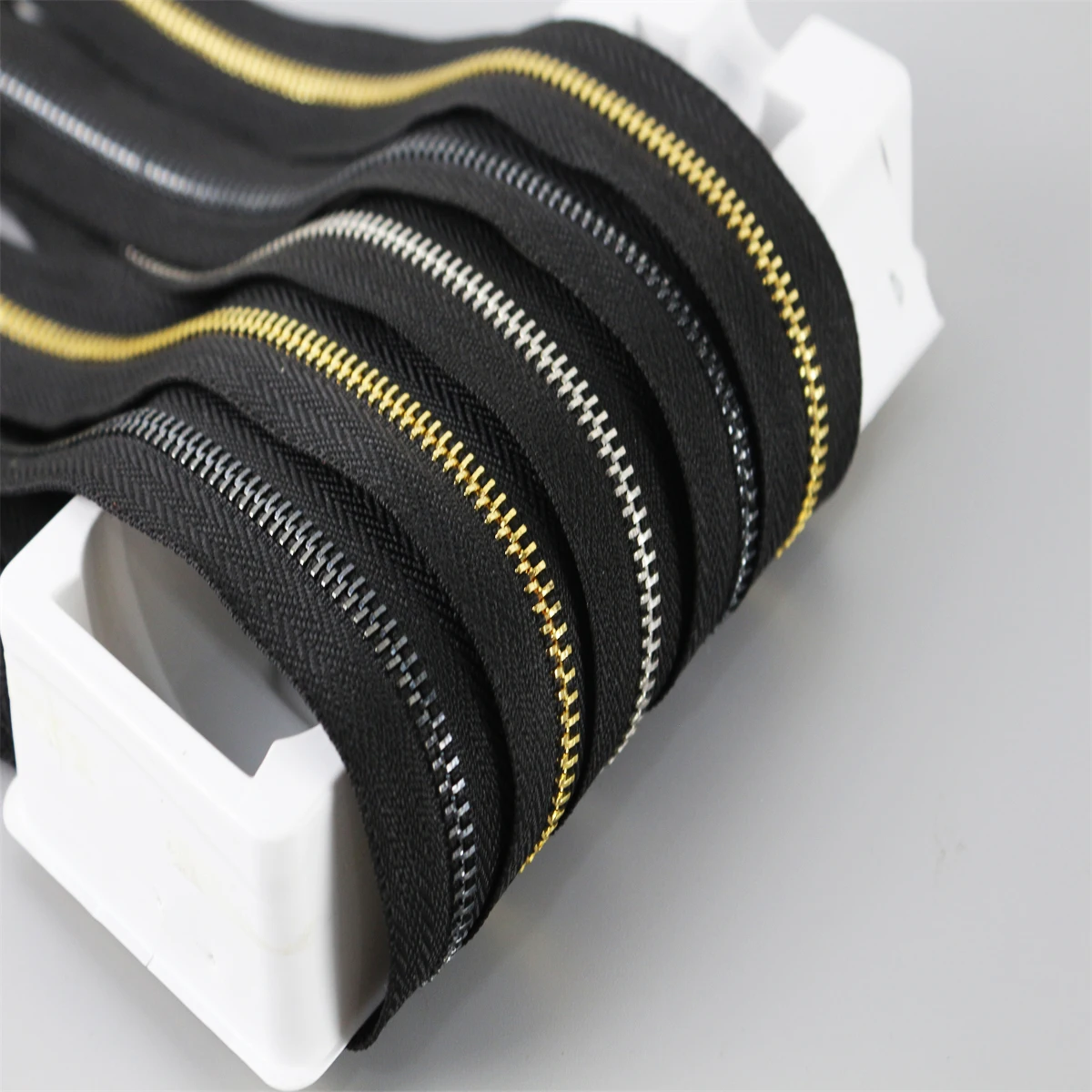 10PCS-5-metal-zipper-multi-color-garment-coat-zip-single-opening-120CM ...