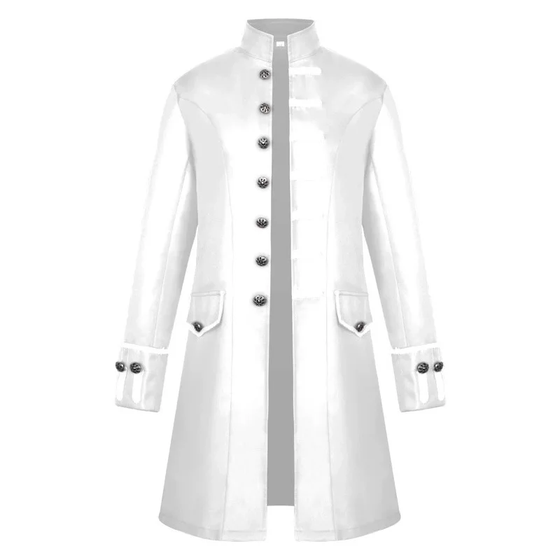 Renaissance Medieval Steampunk MenTrench Coat Vintage Prince Overcoat ...