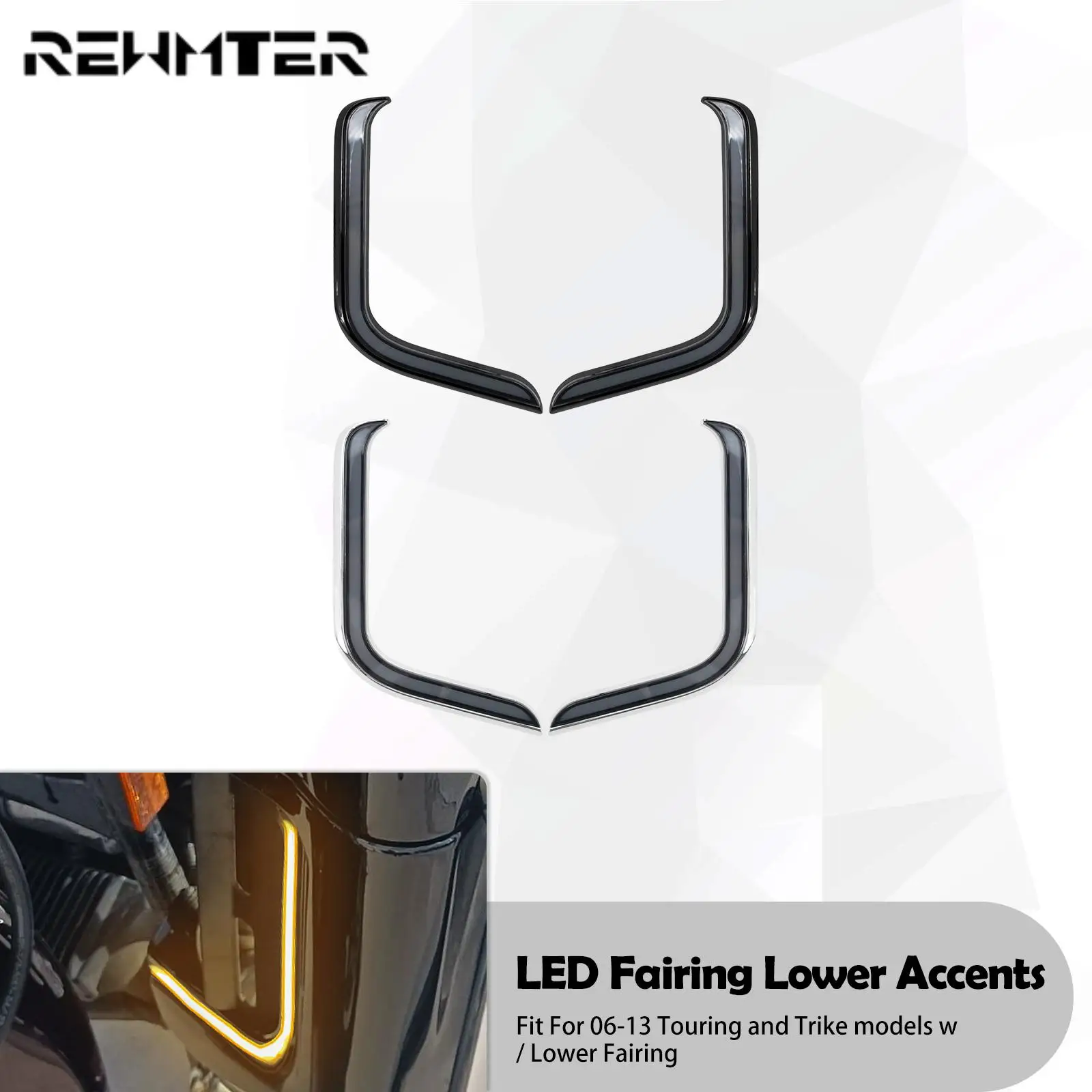 Motorcycle-LED-Fairing-Lower-Grills-Turn-Signal-Light-For-Harley ...