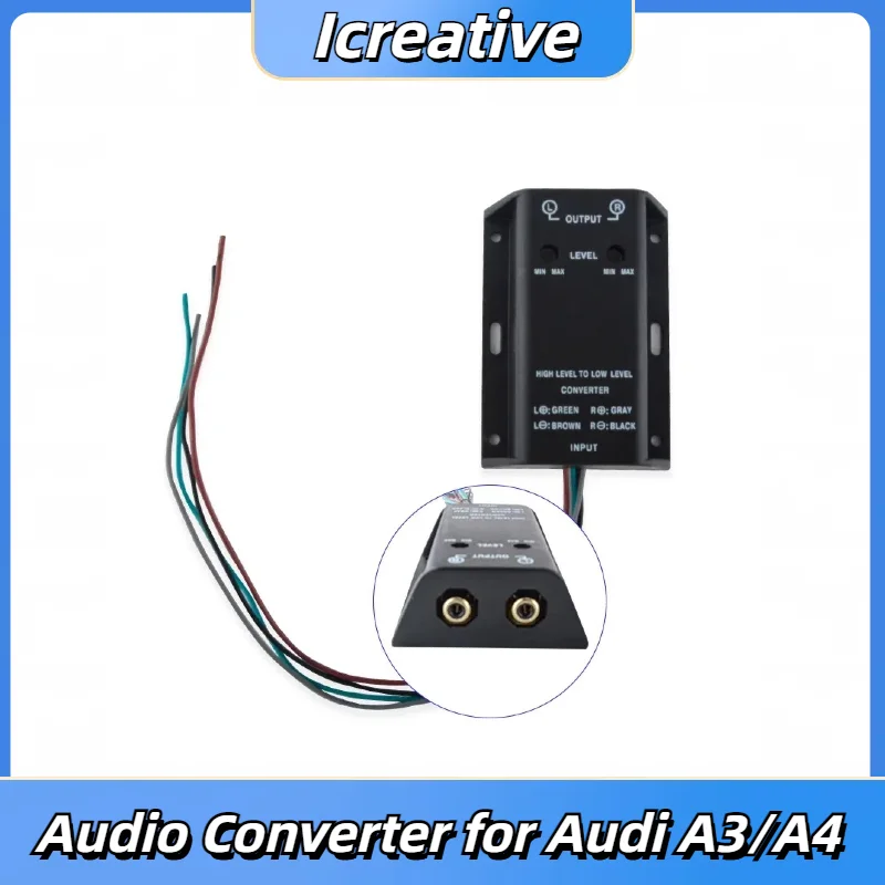 Audio Converter for Audi A3/A4 Car Audio RCA Speaker Converter Adapter ...