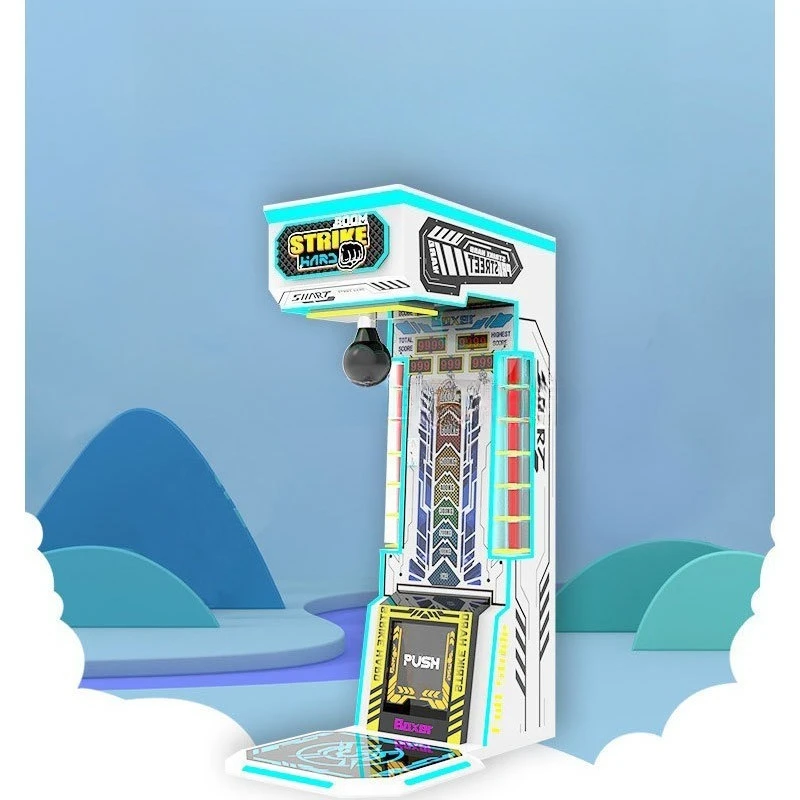 Street entertainment Boxing machine Amusement park Coin game Punching ...