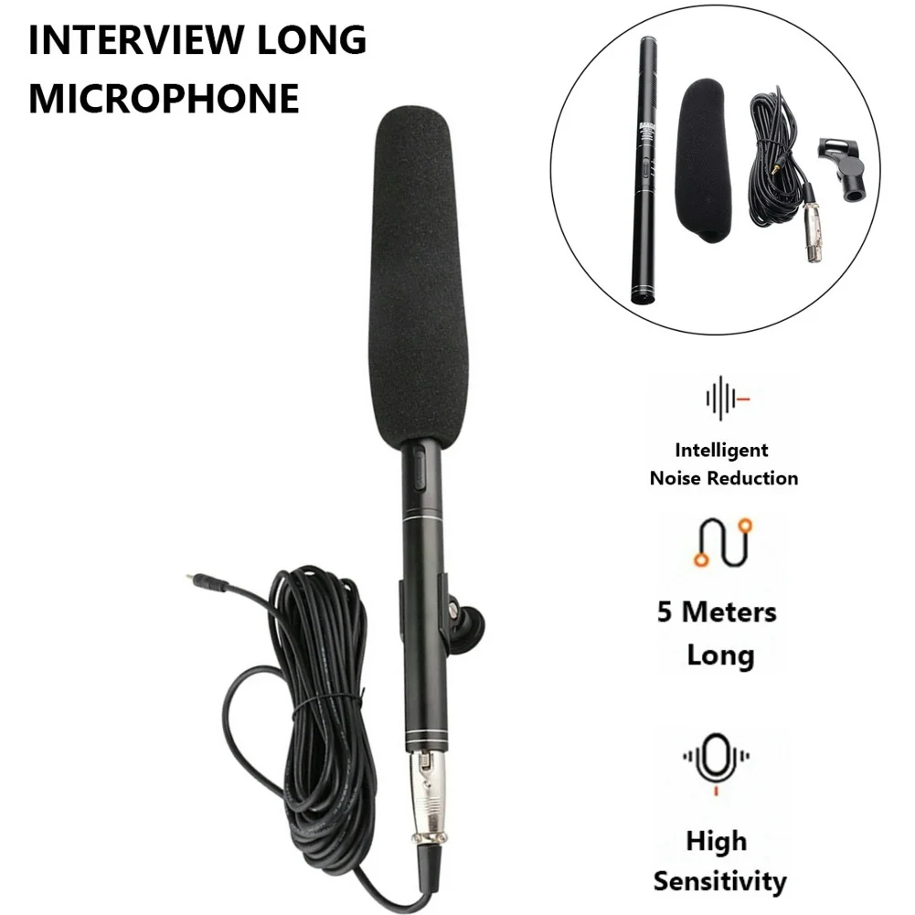 Long-Interview-Microphone-Condenser-Microphone-Interview-Recording-Vlog ...