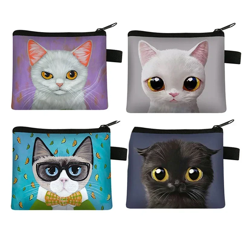 Cute Cartoon Cat Card Holder Coin Purse Change Purses Small Wallets ...