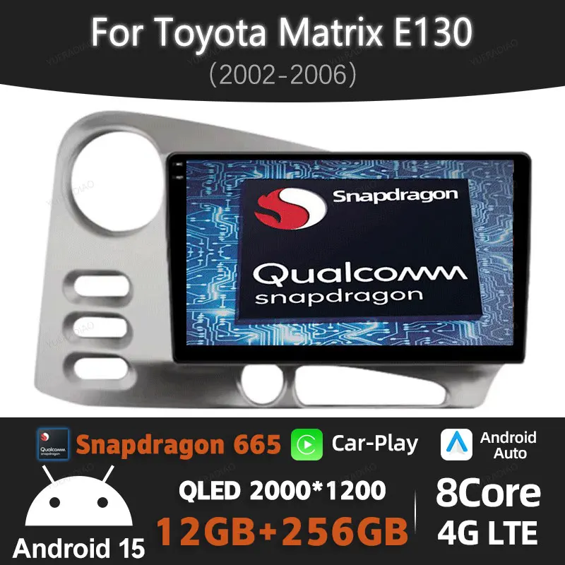 Android 15 Car Radio For Toyota Matrix E130 2003 - 2008 Multimedia ...