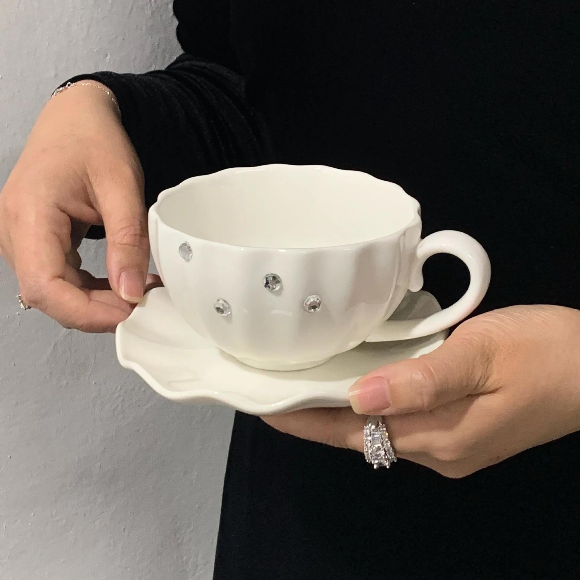 Coffee-Cup-Diamond-Wave-Edge-Cup-Dish-Delicate-Afternoon-Tea-Hanld ...