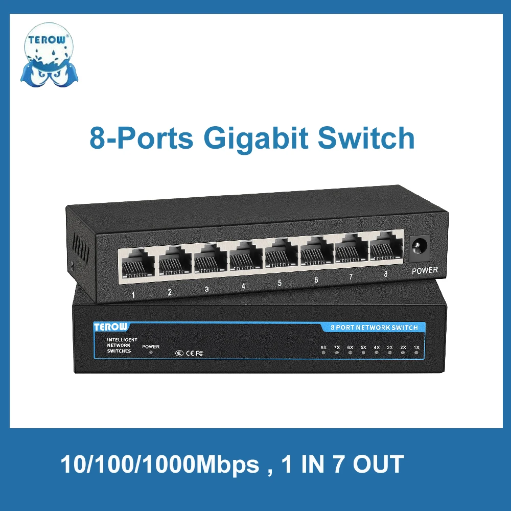 TEROW-8-Ports-Ethernet-Switch-Gigabit-Network-Switch-100-1000Mbps ...
