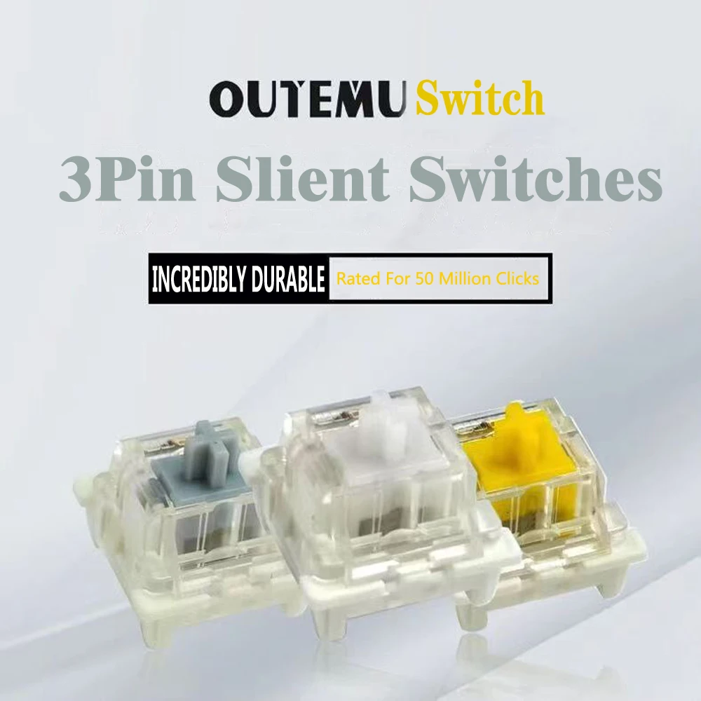 Outemu Silent Switches Mechanical Keyboard Switch Gray White Yellow 3Pin Clicky Linear Tactile ...