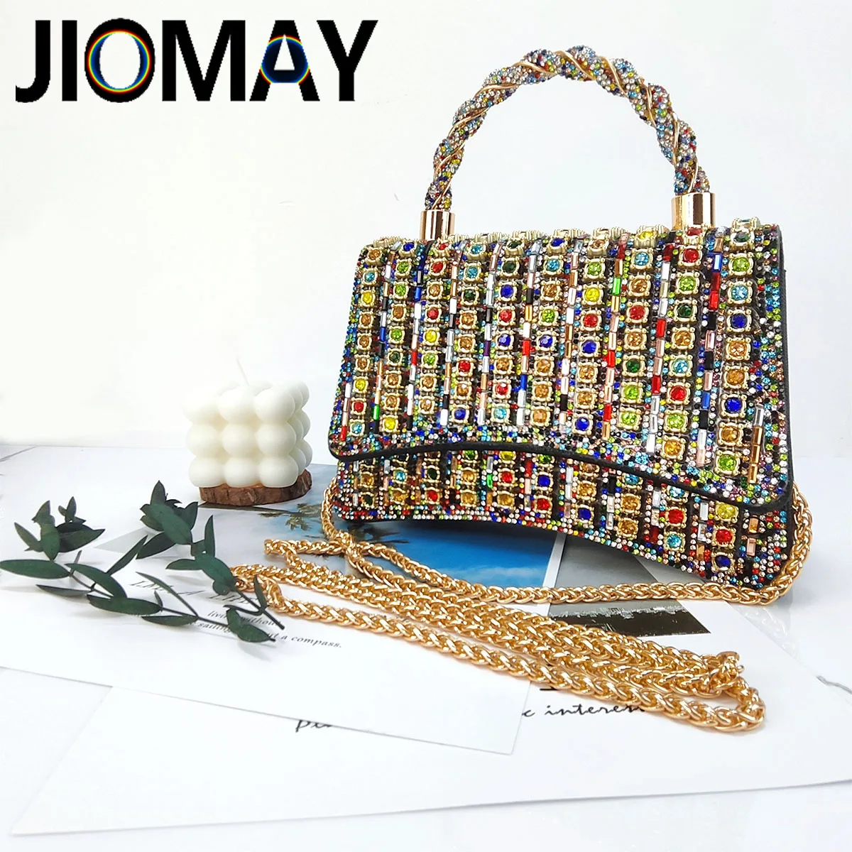 JIOMAY-Colored-Rhinestone-Tote-Bag-Besigner-Luxury-Bag-Lightweight ...