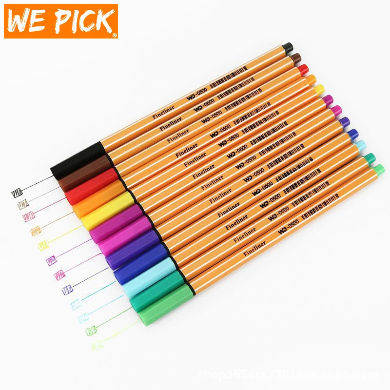 12 Colors Fineliner Set Drawing Pen 0.4mm Liner Pens Sketch Marker ...