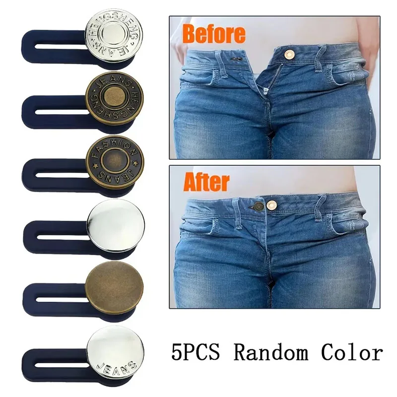 5pcs-Button-Extender-For-Pants-Adjustable-Waist-Button-Retractable ...