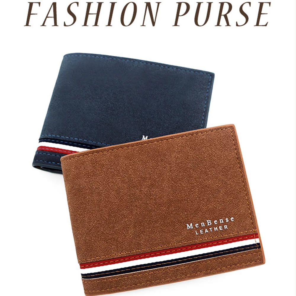 Cartera plegable de cuero de vaca para hombre, billetera de negocios de ...