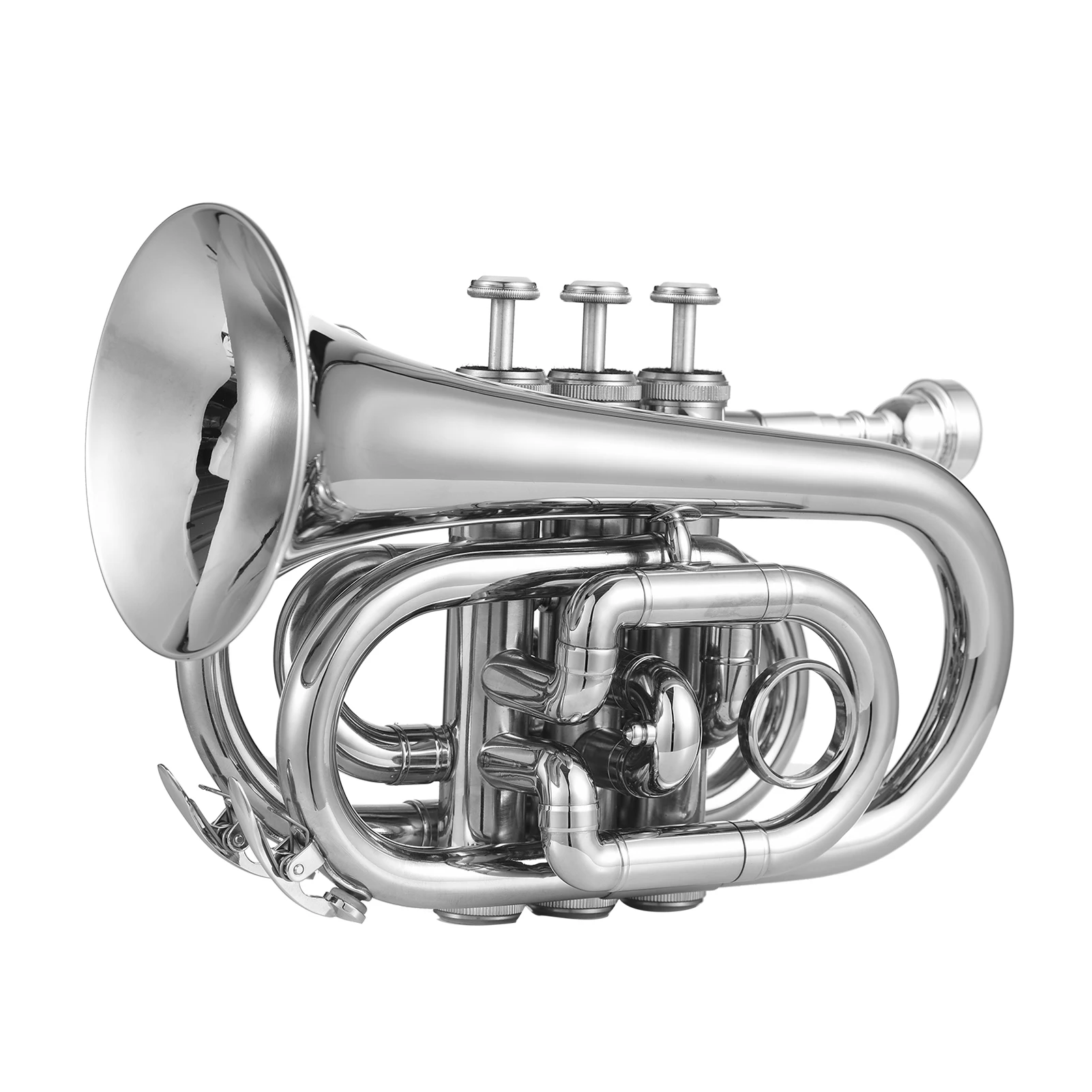 Bb Trumpet Mini Pocket Trumpet with Mouthpiece Carry Bag Gloves ...