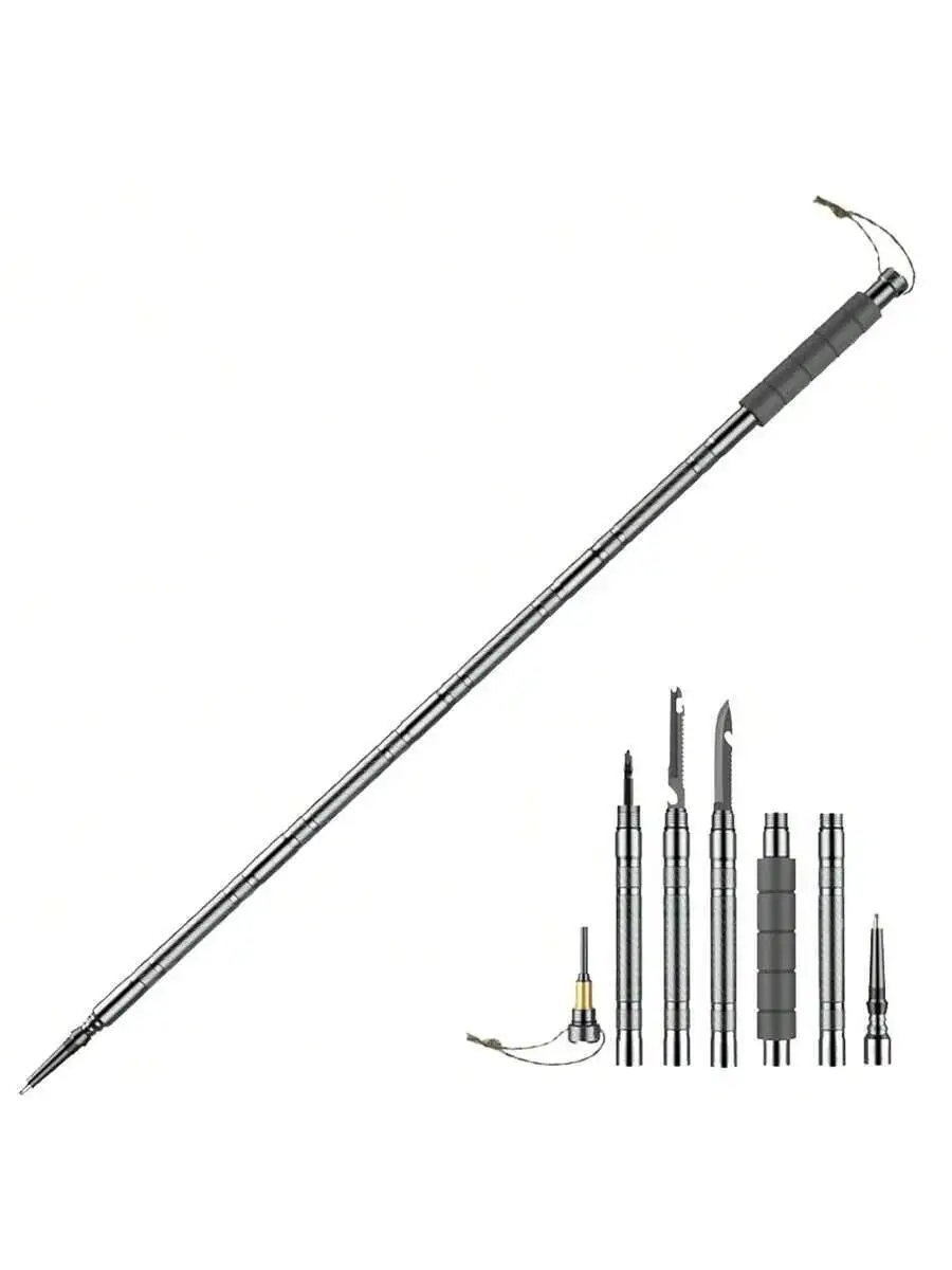 7-in-1 Tactical Trekking Walking Stick – Retractable Lightweight ...