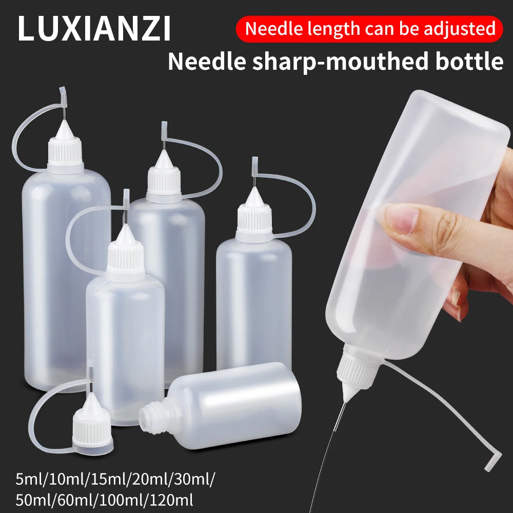 LUXIANZI 1Pc Plastic Needle Bottle With Childproof Cap Squeezable ...
