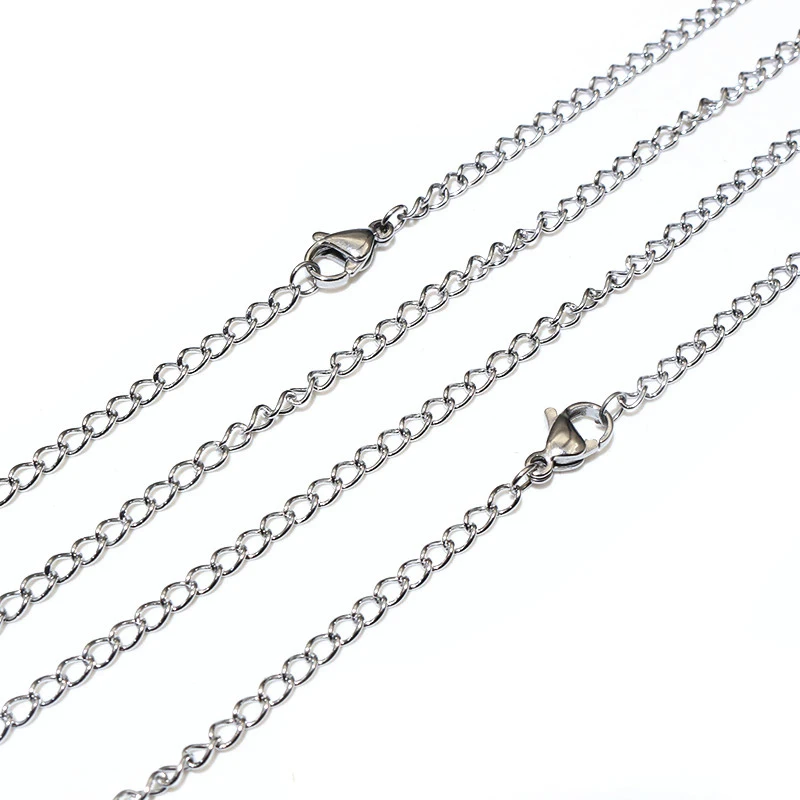 5pcs-lot-4x3mm-Stainless-Steel-Necklace-Chains-50cm-Length-with-Labster-Clasp-DIY-Jewelry-Making ...
