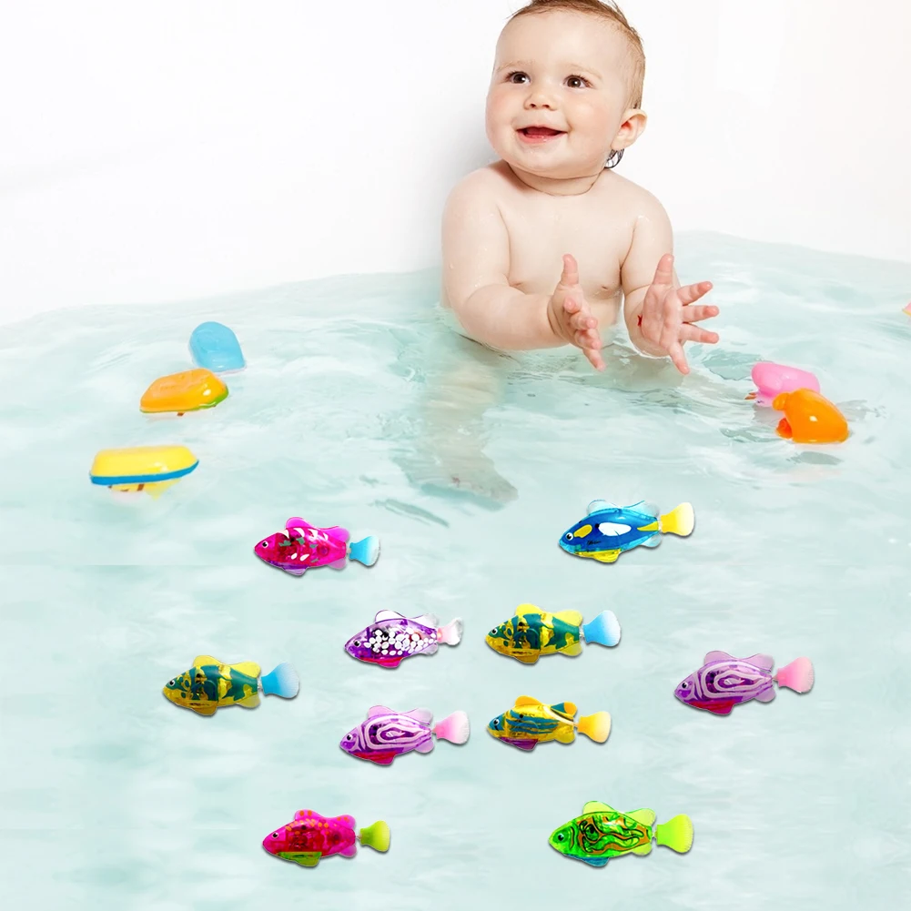 Kids-Bath-Toys-Mini-Aquarium-Fish-Water-Activated-Electric-Swimming ...