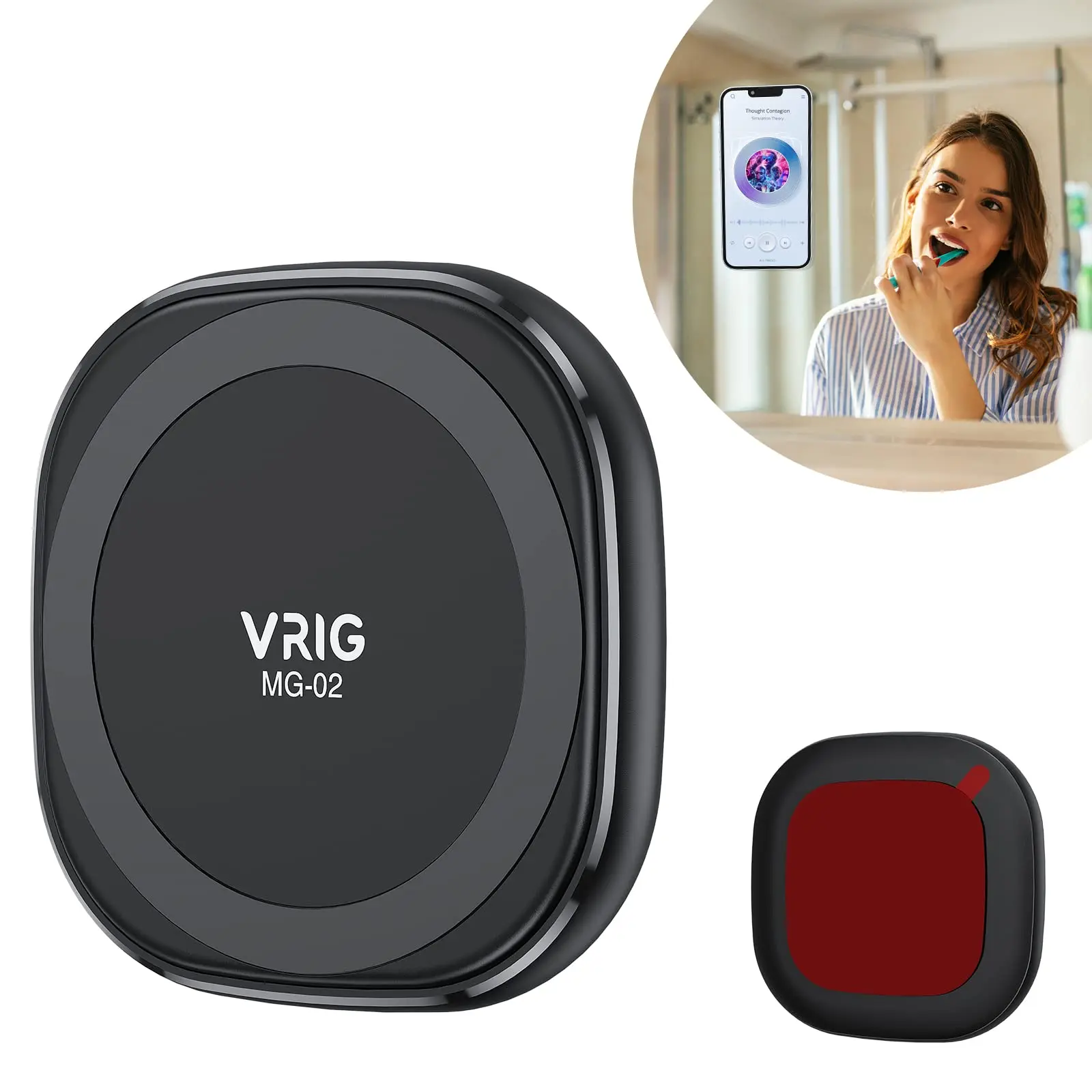 VRIG MG-02 맥세이프용 강력한 부착 마그네틱 휴대폰 홀더, 아이폰 14, 13, 12, 프로, 맥스, 화웨이, 삼성 ...