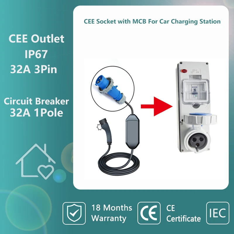 32a Cee Socket 3pin Cee Outlet Ip67 On Off Power Switch For Outdoor Car ...