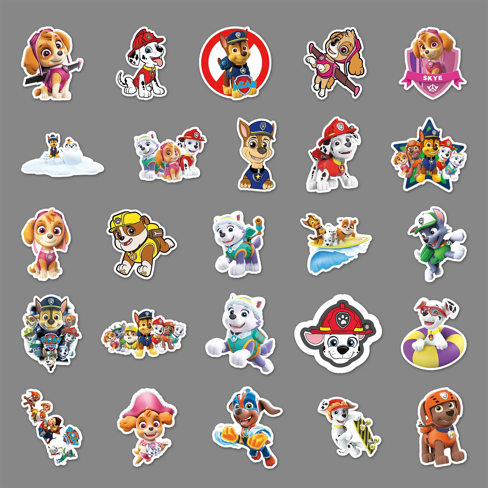 Paw Patrol Stickers Anime Figure Chase Marshall Skye Rubble, 49% OFF