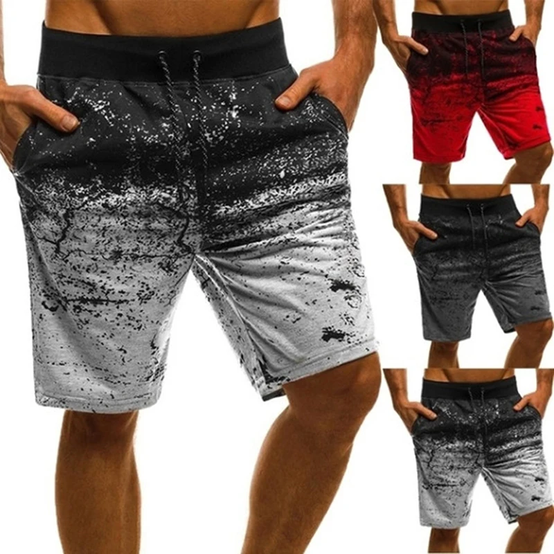 Shorts-de-corredores-estampados-casuais-masculinos-moletom-com-cord-o ...