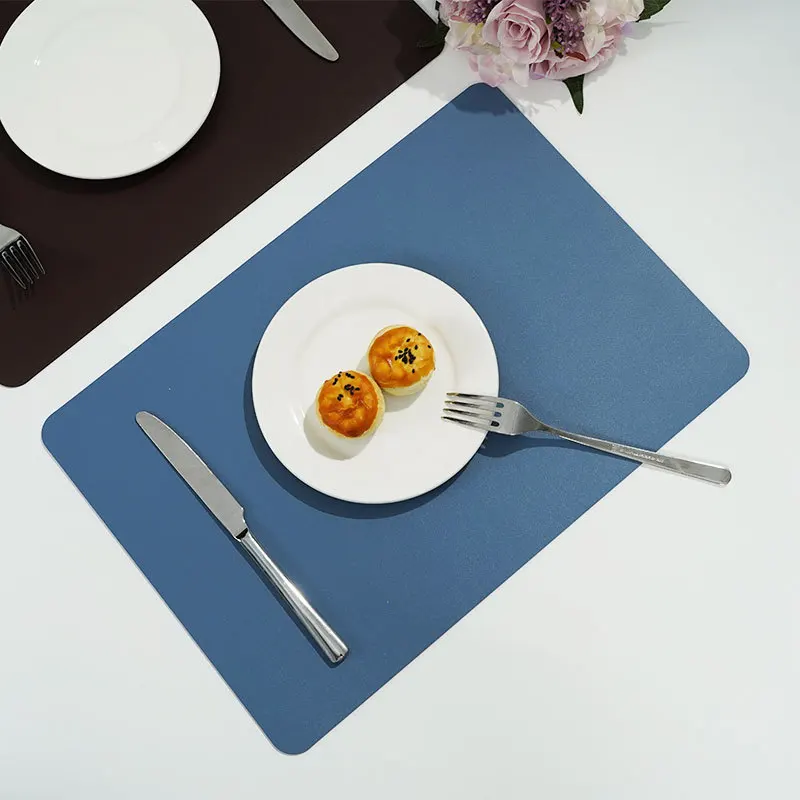Double-layer Leather Table Mat Nordic Heat-proof Placemat Insulation ...