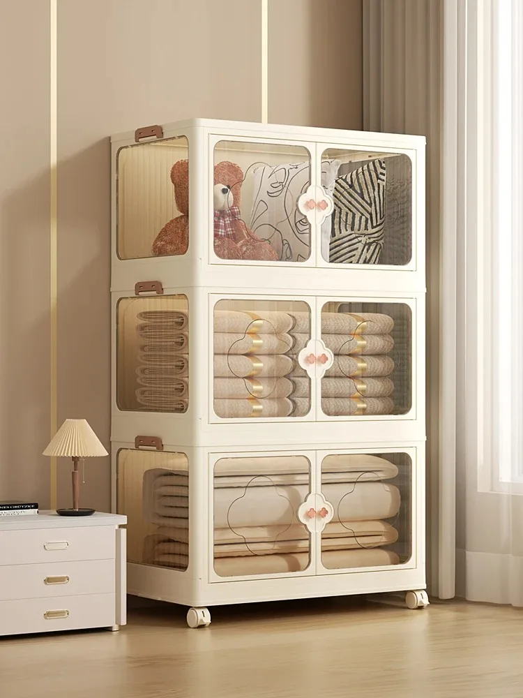 Double-Door-Open-Folding-Portable-Storage-Cabinet-Bins-Organizer-Box ...
