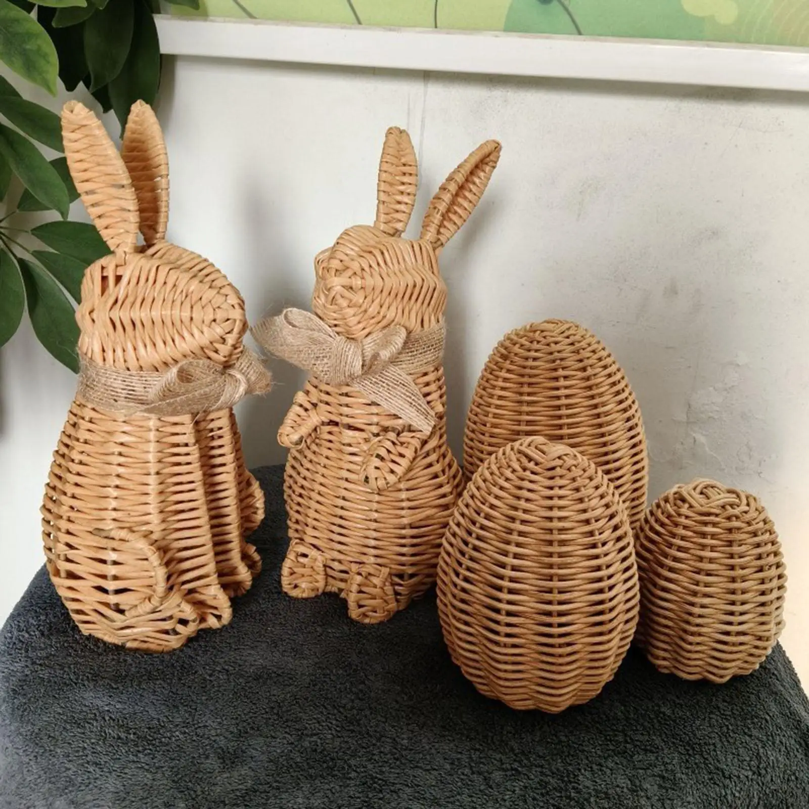 Easter Bunny Rabbit Easter Straw Rabbit Bunny Figurine Handmade ...