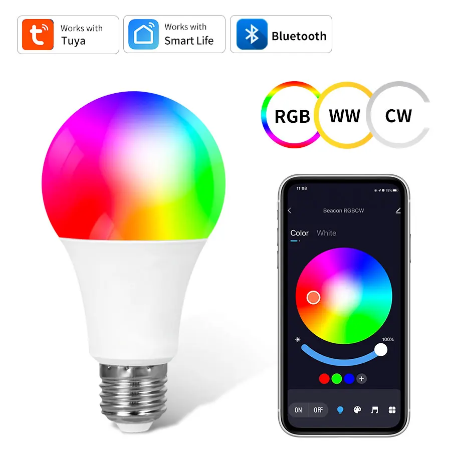 Tuya-Smart-Bluetooth-LED-Light-Bulbs-E27-220V-9W-15W-18W-RGB-Lamp-APP ...
